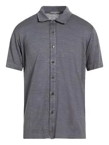 DANIELE FIESOLI Lab Shirt Charcoal Size Linen, Elastane - Grey