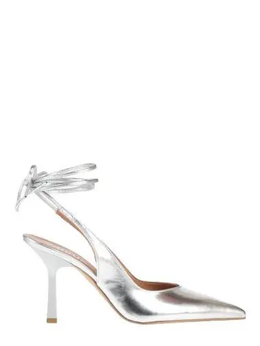 OVYE Leather Slingback Pumps - Silver