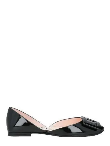 ROGER VIVIER Leather Ballet Flats - Black