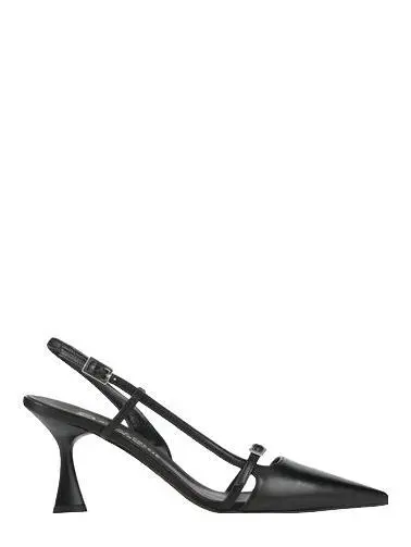 DIVINE FOLLIE Leather Slingback Pumps - Black