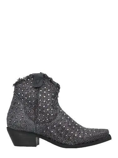 DIVINE FOLLIE Ankle Boots With Studs - Black