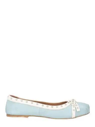 DIVINE FOLLIE Leather Ballet Flats - Blue