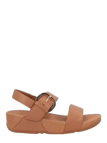 Fitflop Leather Ankle Strap Wedge Sandals - Brown