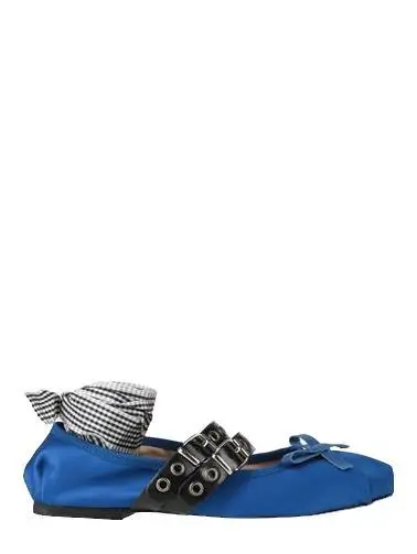 DIVINE FOLLIE Ballet Flats With Lace-up Detail - Blue