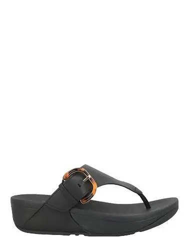 Fitflop Leather Thong Sandals - Black