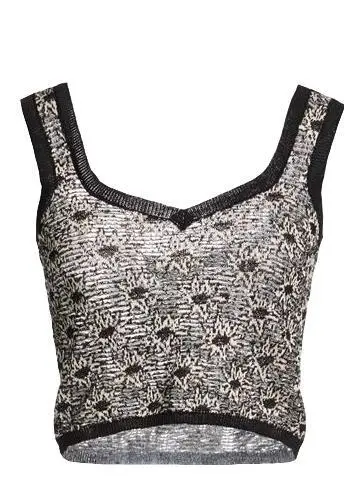 DANIELE FIESOLI Knitted Jacquard Crop Top - Black