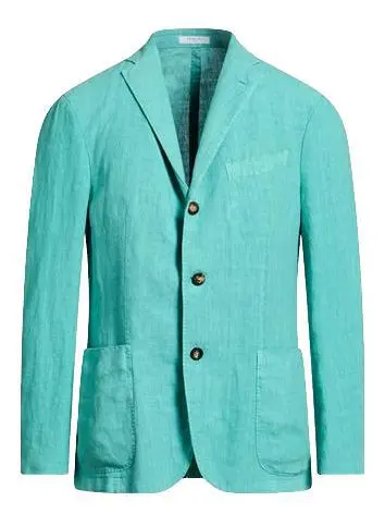Boglioli Blazer Turquoise Size Linen - Blue