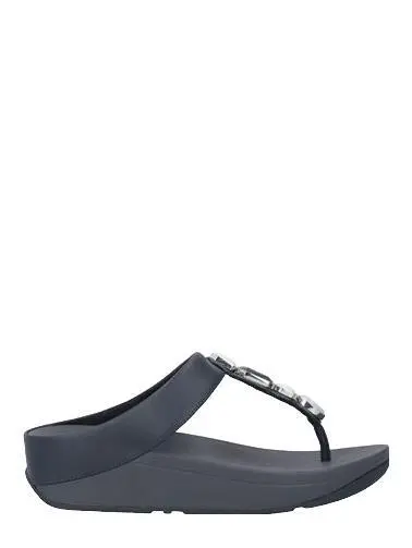 Fitflop Leather Thong Sandals - Navy