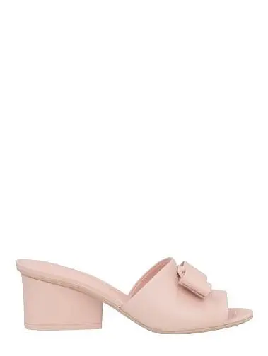 FERRAGAMO Valery 55 Leather Slide Sandals - Pink