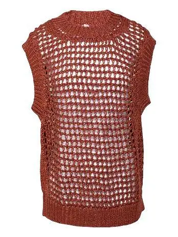 DANIELE FIESOLI Open-knit Vest - Rust