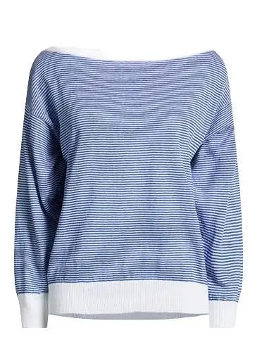 DANIELE FIESOLI Striped Linen And Cotton Sweater - Blue