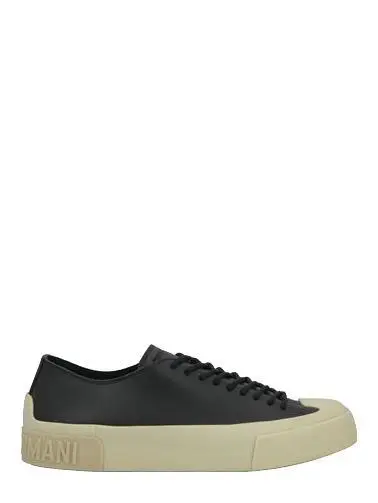 Emporio Armani Low-top Leather Sneakers - Black