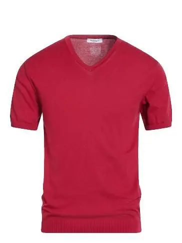 WOOL & CO Cotton V-neck Sweater - Red