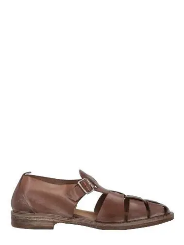 Moma Leather Fisherman Sandals - Brown