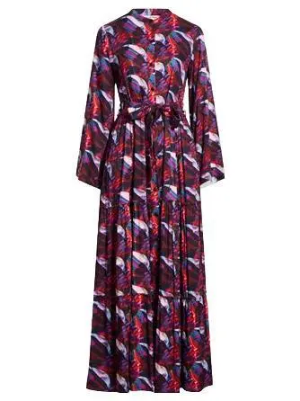 CONNOR & BLAKE Printed Maxi Shirt Dress - Purple