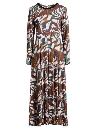 CONNOR & BLAKE Floral Appliqué Maxi Dress - White