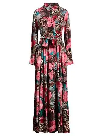 CONNOR & BLAKE Maxi Shirt Dress With Floral Print - Magenta