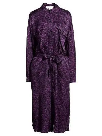 8PM Midi Leopard-print Shirt Dress - Purple