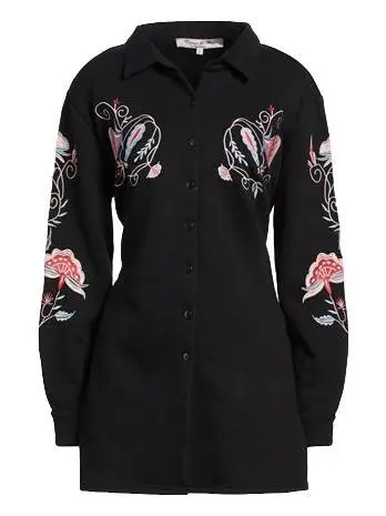 CONNOR & BLAKE Solid Shirt With Embroidery - Black
