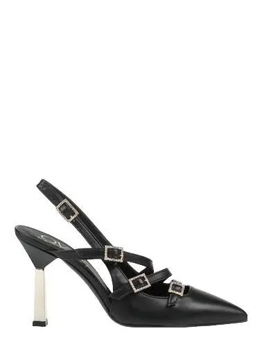 OVYE Playlist Leather Slingback Pumps - Black