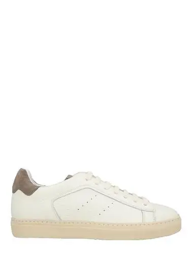 DOUCAL'S Low-top Pebbled Leather Sneakers - White