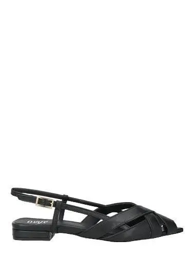 OVYE Leather Slingback Sandals - Black