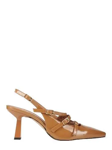 OVYE Leather Slingback Pumps - Camel