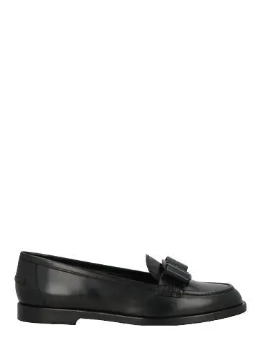 FERRAGAMO Vivaldo Leather Loafers With Bow Detailing - Black