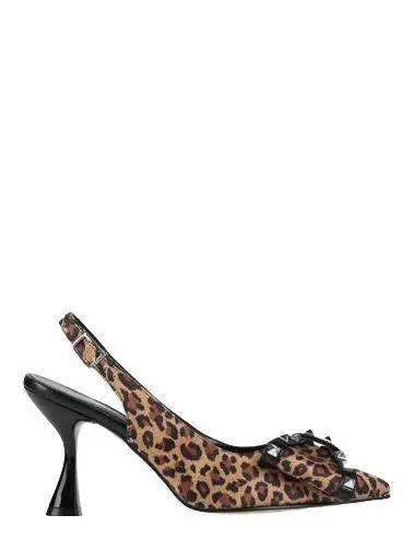 DIVINE FOLLIE Leopard-print Slingback Pumps - Brown