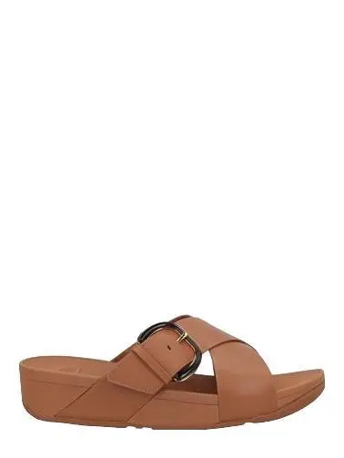 Fitflop Leather Wedge Sandals - Beige