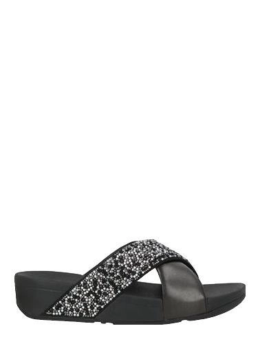 Fitflop Crystal Embellished Wedge Sandals - Black