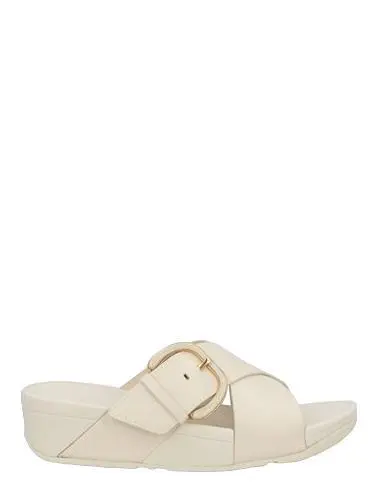 Fitflop Leather Wedge Sandals - Beige