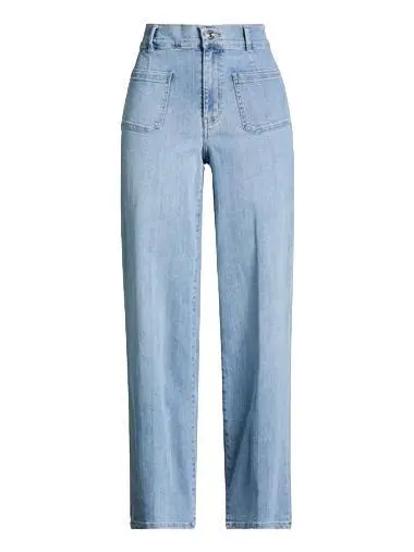 FRAME Le Slim Palazzo Bardot Pkt Jeans - Blue