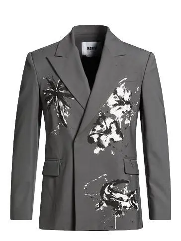 MSGM Blazer Size Virgin Wool, Elastane - Grey