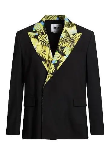 MSGM Blazer Size Virgin Wool, Elastane - Black