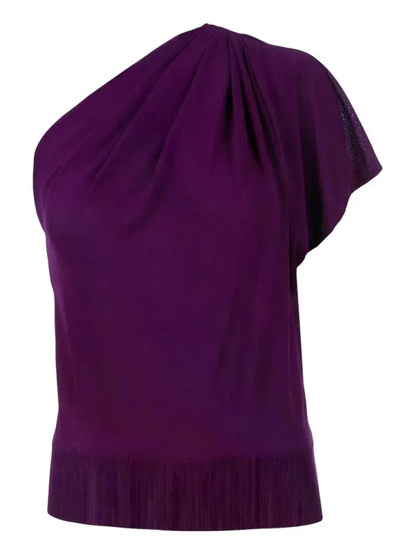 Giambattista Valli Asymmetric Shoulder Top - Purple