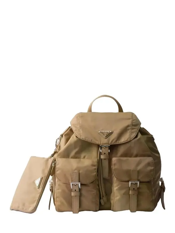 Prada Logo Backpack - Neutrals