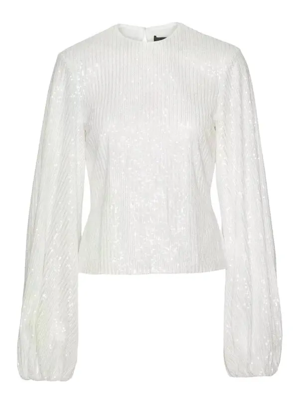 Remain Birger Christensen Sequin-embellished Long-sleeve Top - White