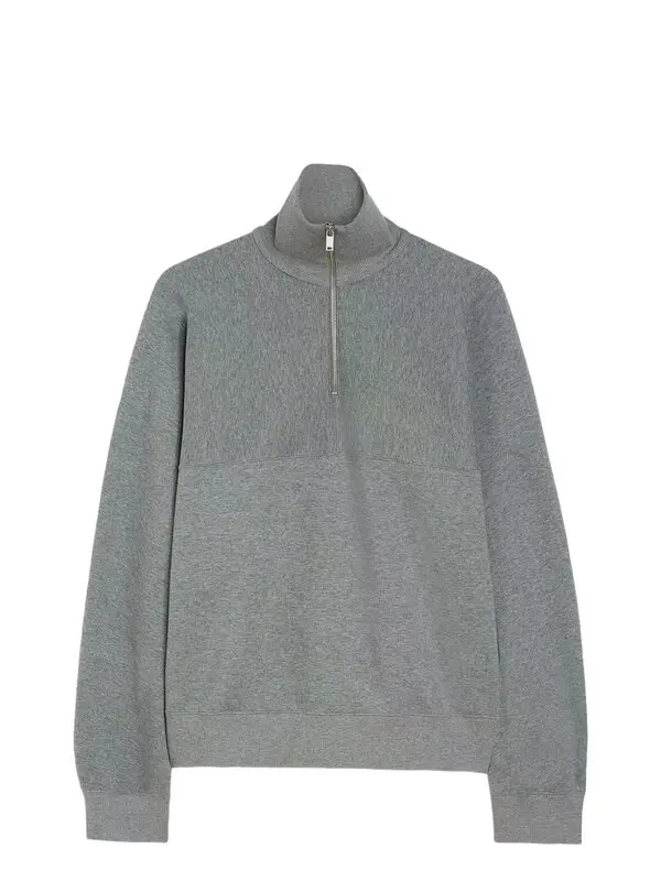 JIL SANDER High-neck Zip-up Sweatshirt - Grey