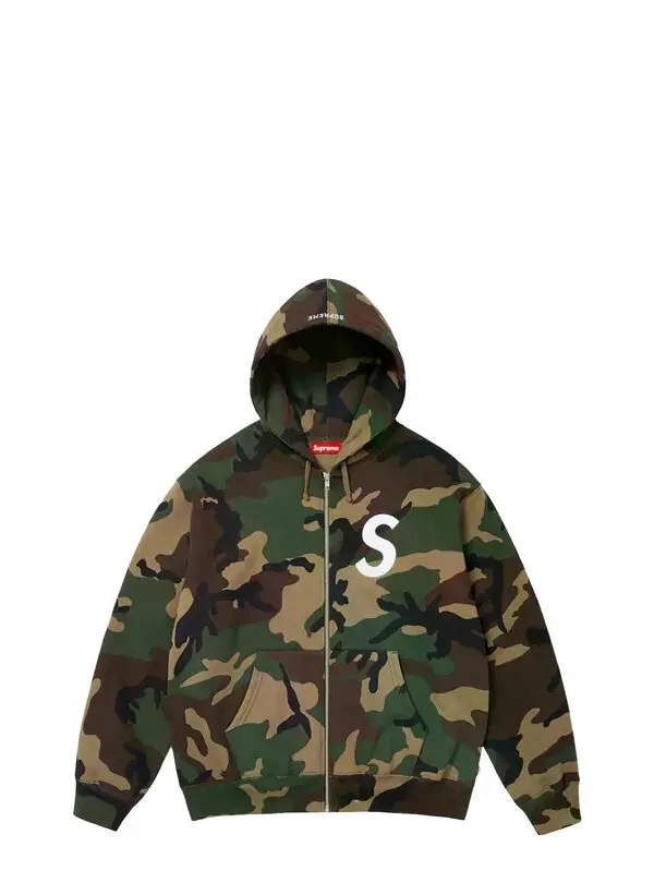 Supreme Logo Zip-up Hoodie - Green