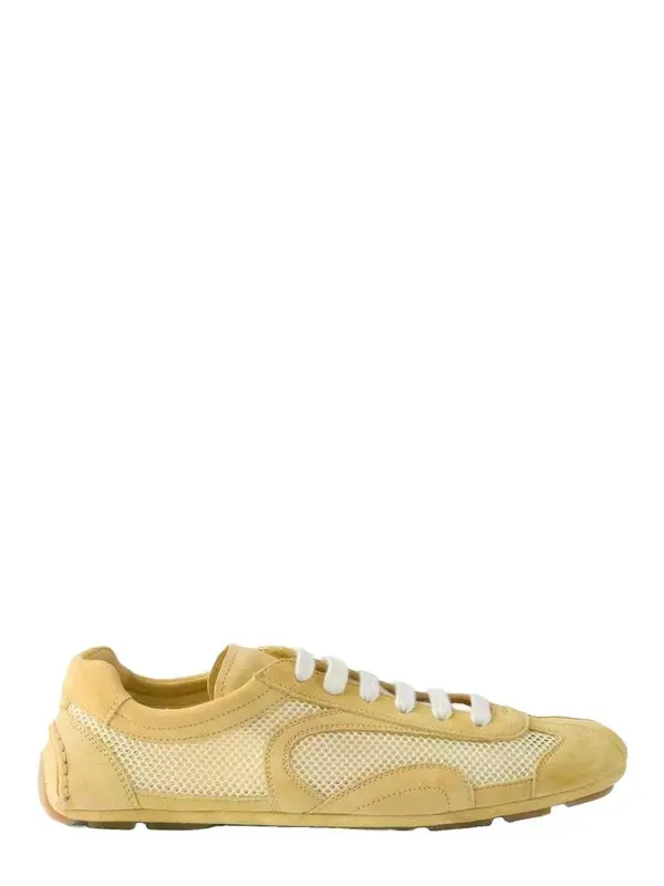 Prada Re-edition Suede Mesh Sneakers - Yellow