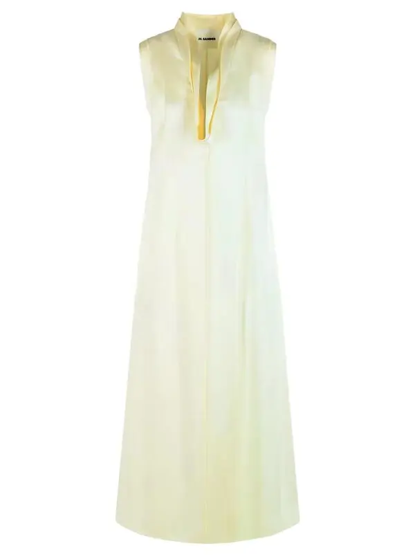 JIL SANDER Deep-neckline A-line Dress - Yellow