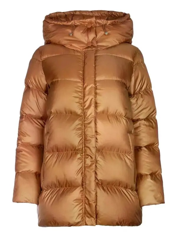 I BLUES Cristin Hooded Puffer Coat - Orange