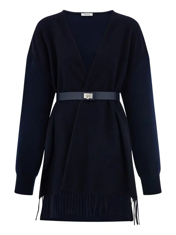 FERRAGAMO Poncho Cardigan - Blue