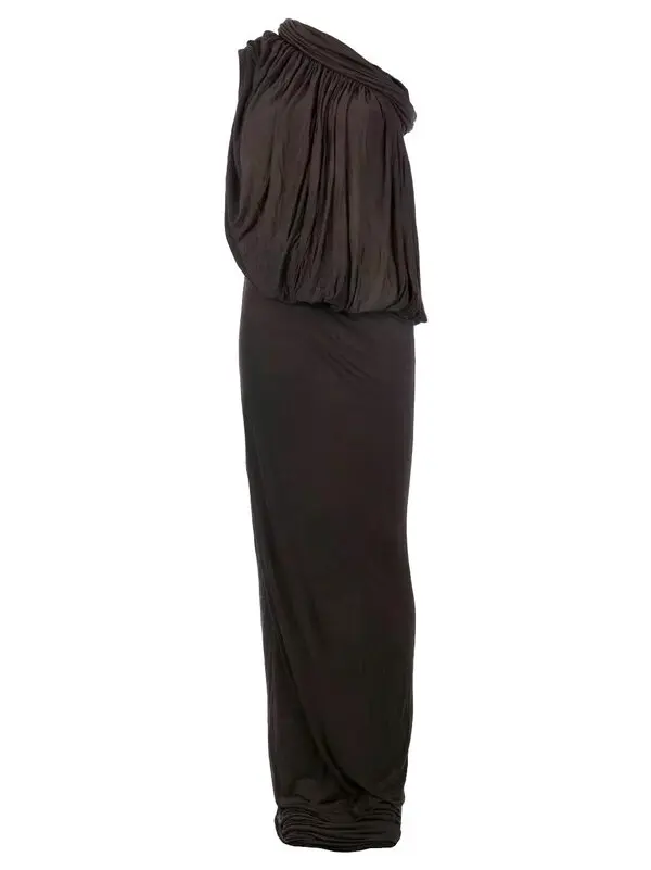 Rick Owens Asymmetric Sleeve Maxi Dress - Brown