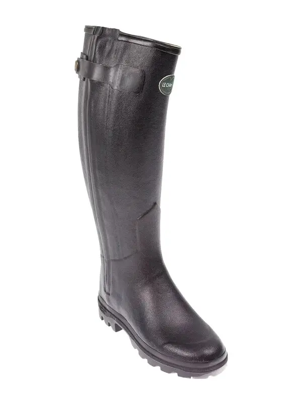 Le Chameau Rubberized Leather Boots - Black