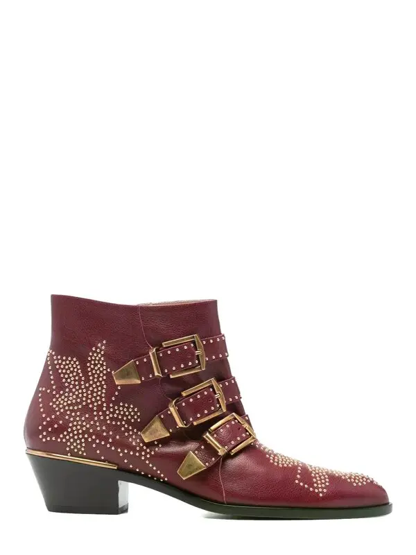 Chloé Susan Studded-embellished Boots - Red