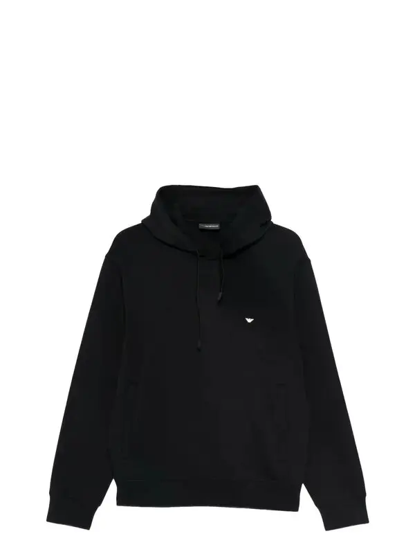 Emporio Armani Logo-embroidered Hoodie - Blue