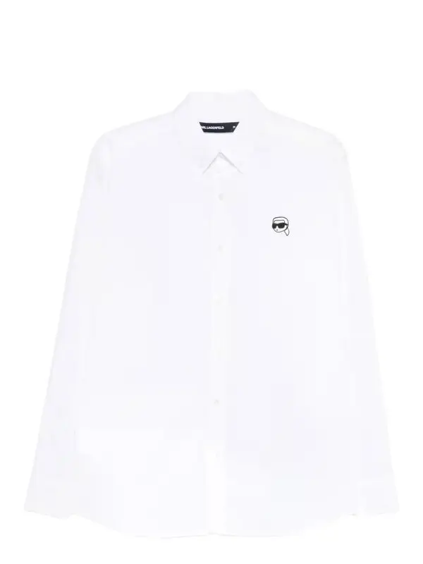 Karl Lagerfeld Buttoned Logo-detail Shirt - White