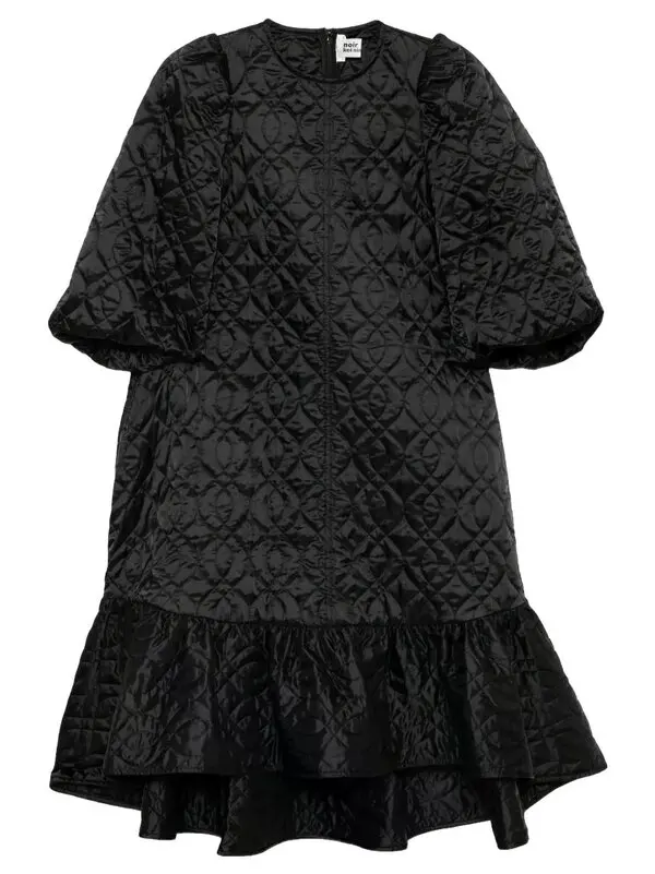 Noir Kei Ninomiya Quilted Peplum Dress - Black
